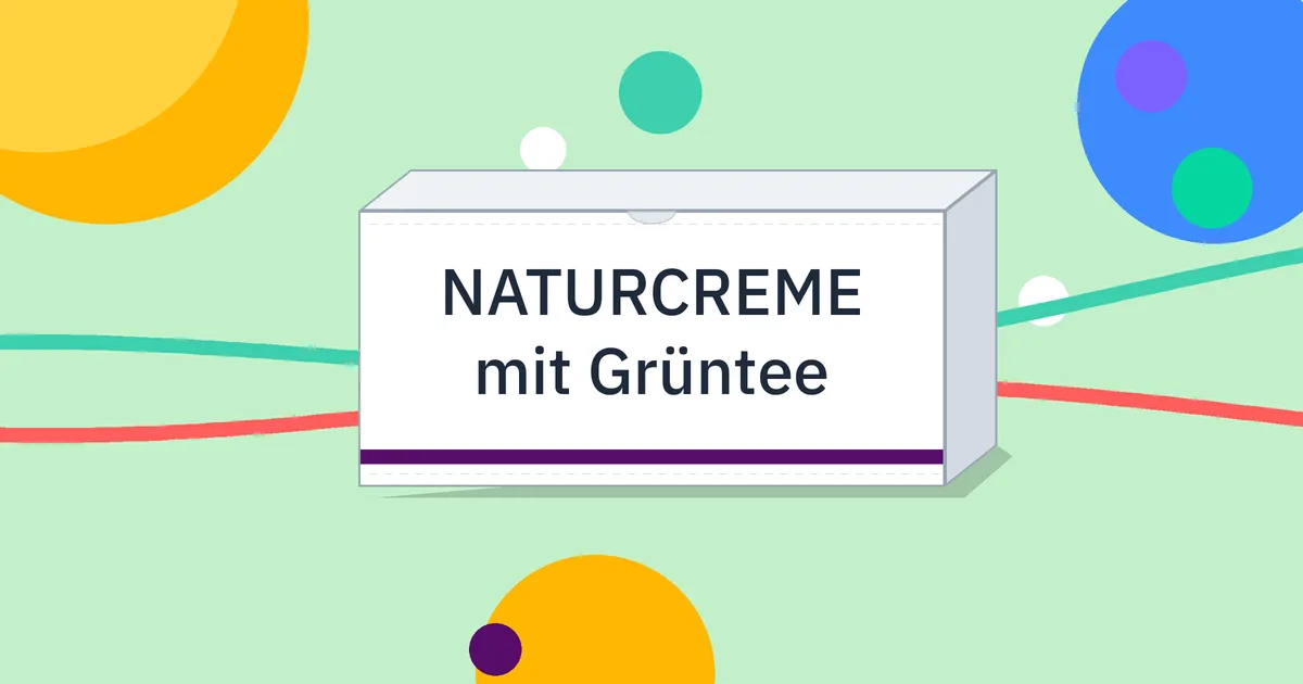 Symbolbild: Packung mit der Aufschrift NATURCREME mit Grüntee (PZN 00882773) – Verfügbarkeit und Bezug in Apotheken in Frankfurt am Main