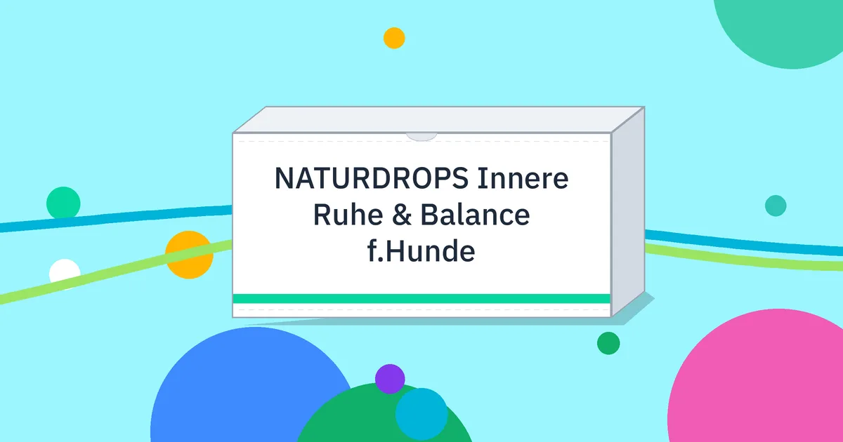 Symbolbild: Packung mit der Aufschrift NATURDROPS Innere Ruhe & Balance f.Hunde (PZN 19992122) – Verfügbarkeit und Bezug in Apotheken in Frankfurt am Main