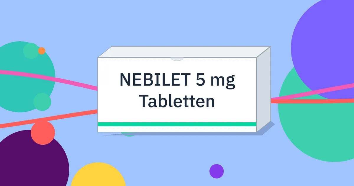 Symbolbild: Packung mit der Aufschrift NEBILET 5 mg Tabletten (PZN 07371053) – Verfügbarkeit und Bezug in Apotheken in Frankfurt am Main