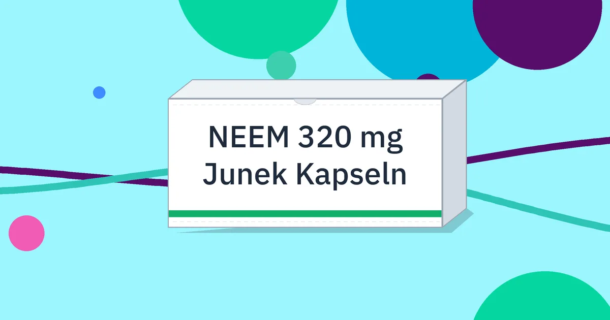 Symbolbild: Packung mit der Aufschrift NEEM 320 mg Junek Kapseln (PZN 10053842) – Verfügbarkeit und Bezug in Apotheken in Frankfurt am Main