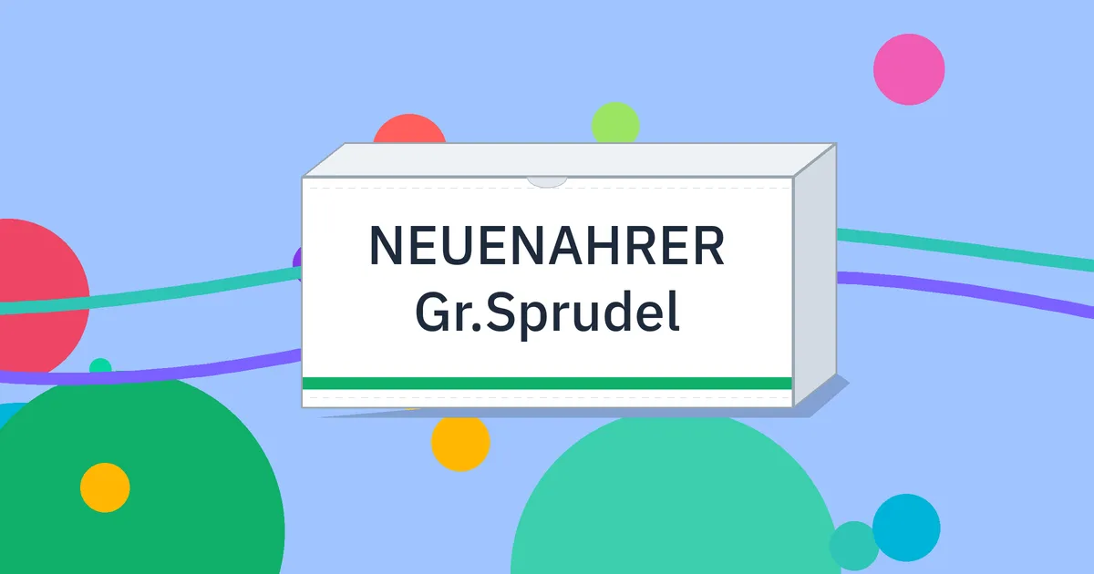 Symbolbild: Packung mit der Aufschrift NEUENAHRER Gr.Sprudel (PZN 03059152) – Verfügbarkeit und Bezug in Apotheken in Frankfurt am Main