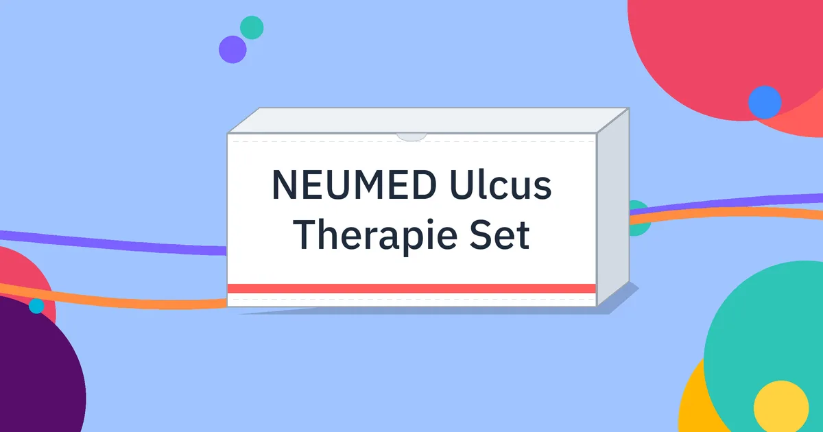 Symbolbild: Packung mit der Aufschrift NEUMED Ulcus Therapie Set (PZN 01488943) – Verfügbarkeit und Bezug in Apotheken in Frankfurt am Main