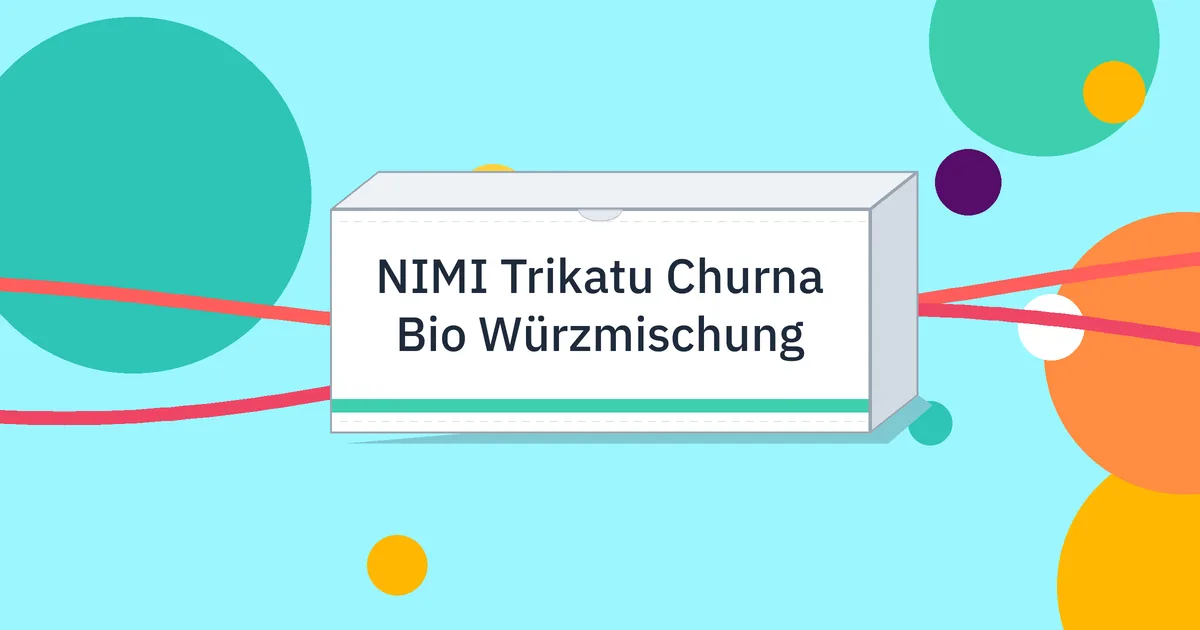 Symbolbild: Packung mit der Aufschrift NIMI Trikatu Churna Bio Würzmischung (PZN 14234954) – Verfügbarkeit und Bezug in Apotheken in Frankfurt am Main