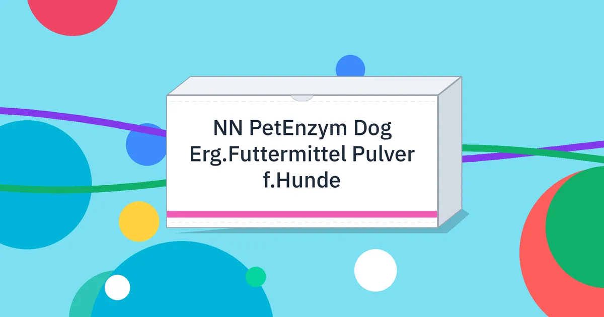 Symbolbild: Packung mit der Aufschrift NN PetEnzym Dog Erg.Futtermittel Pulver f.Hunde (PZN 19438644) – Verfügbarkeit und Bezug in Apotheken in Frankfurt am Main