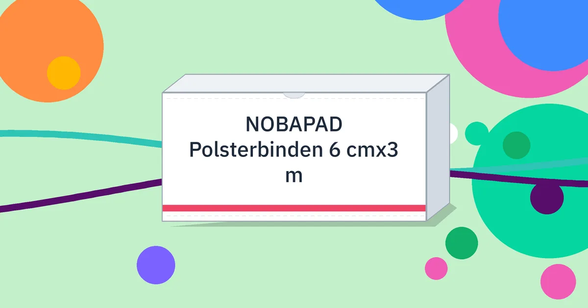 Symbolbild: Packung mit der Aufschrift NOBAPAD Polsterbinden 6 cmx3 m (PZN 07097882) – Verfügbarkeit und Bezug in Apotheken in Frankfurt am Main