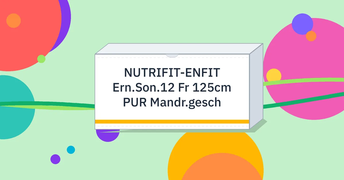 Symbolbild: Packung mit der Aufschrift NUTRIFIT-ENFIT Ern.Son.12 Fr 125cm PUR Mandr.gesch (PZN 14174175) – Verfügbarkeit und Bezug in Apotheken in Frankfurt am Main