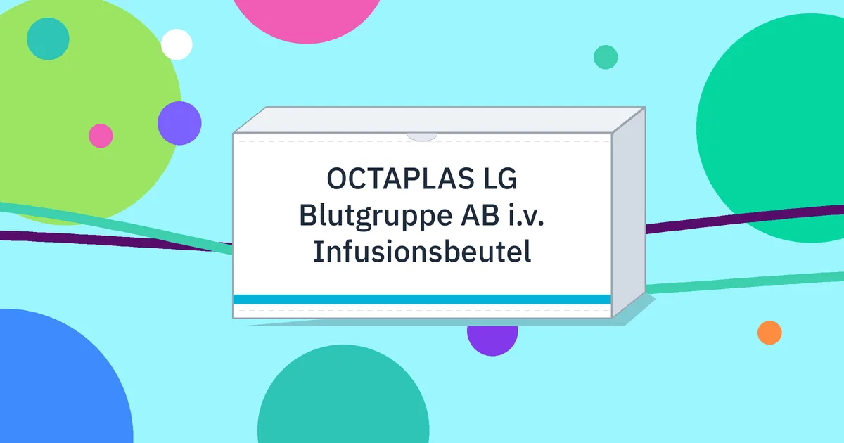 Symbolbild: Packung mit der Aufschrift OCTAPLAS LG Blutgruppe AB i.v. Infusionsbeutel (PZN 09166475) – Verfügbarkeit und Bezug in Apotheken in Frankfurt am Main