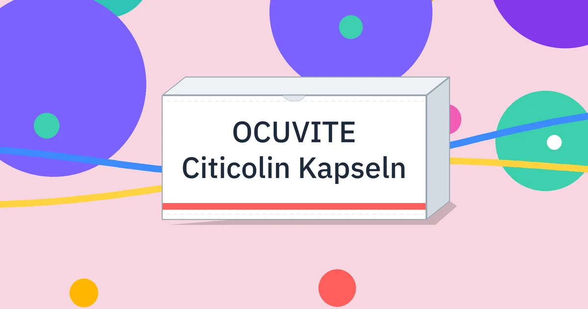 Symbolbild: Packung mit der Aufschrift OCUVITE Citicolin Kapseln (PZN 19145132) – Verfügbarkeit und Bezug in Apotheken in Frankfurt am Main