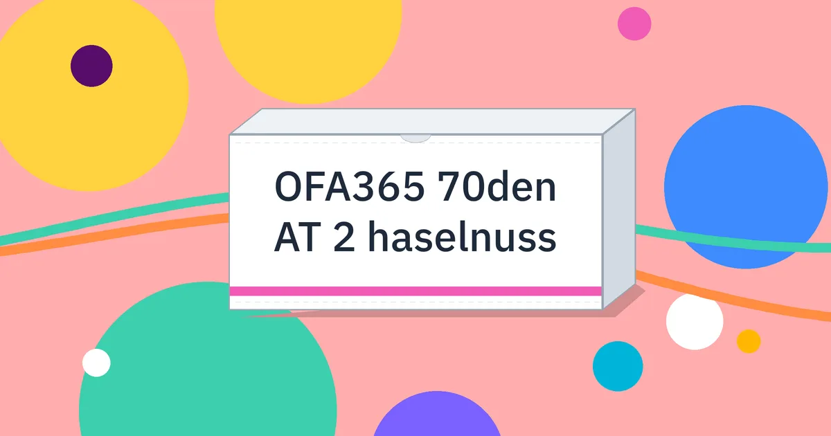 Symbolbild: Packung mit der Aufschrift OFA365 70den AT 2 haselnuss (PZN 16722468) – Verfügbarkeit und Bezug in Apotheken in Frankfurt am Main