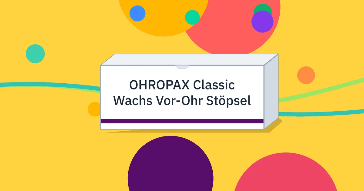 Symbolbild: Packung mit der Aufschrift OHROPAX Classic Wachs Vor-Ohr Stöpsel (PZN 19412567) – Verfügbarkeit und Bezug in Apotheken in Frankfurt am Main