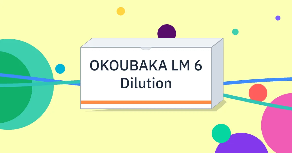 Symbolbild: Packung mit der Aufschrift OKOUBAKA LM 6 Dilution (PZN 06921617) – Verfügbarkeit und Bezug in Apotheken in Frankfurt am Main