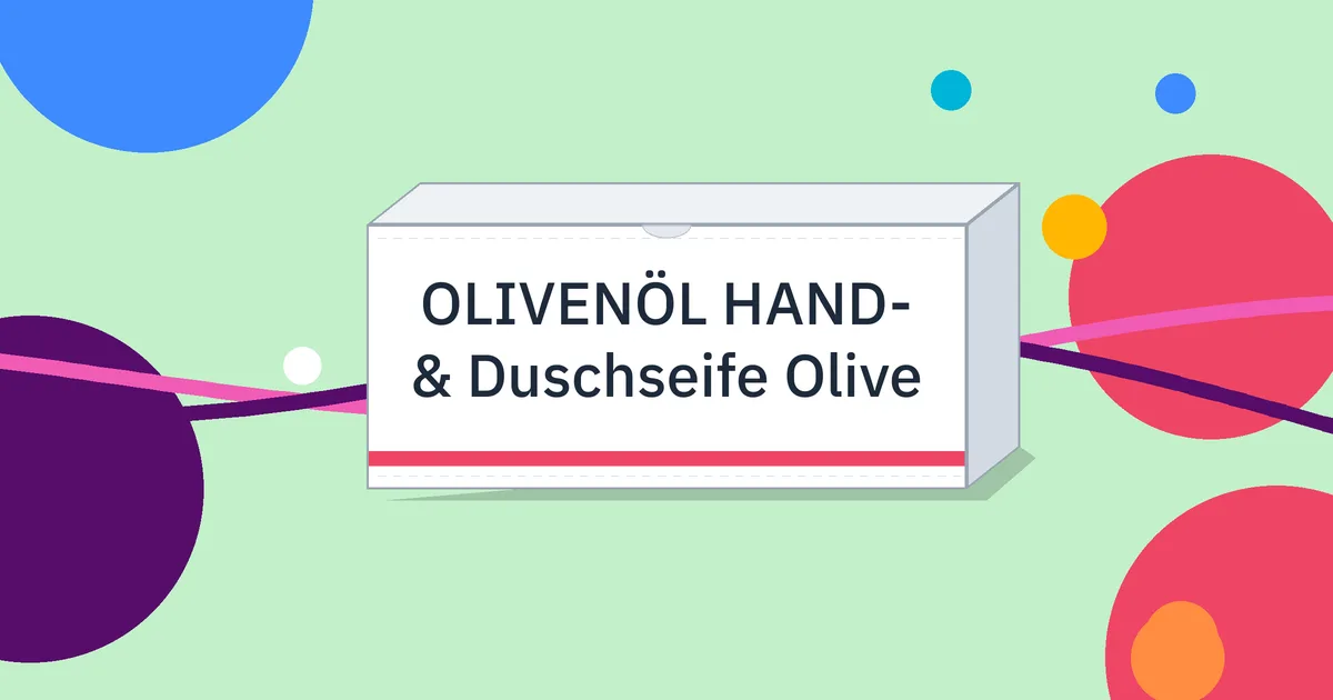 Symbolbild: Packung mit der Aufschrift OLIVENÖL HAND- & Duschseife Olive (PZN 19279588) – Verfügbarkeit und Bezug in Apotheken in Frankfurt am Main