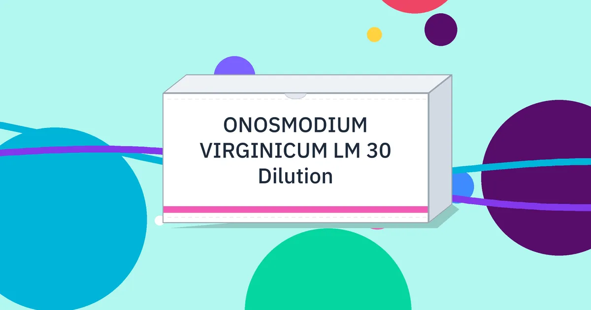 Symbolbild: Packung mit der Aufschrift ONOSMODIUM VIRGINICUM LM 30 Dilution (PZN 13626830) – Verfügbarkeit und Bezug in Apotheken in Frankfurt am Main
