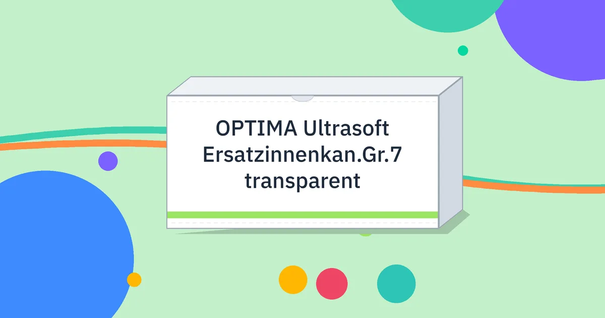 Symbolbild: Packung mit der Aufschrift OPTIMA Ultrasoft Ersatzinnenkan.Gr.7 transparent (PZN 10338846) – Verfügbarkeit und Bezug in Apotheken in Frankfurt am Main