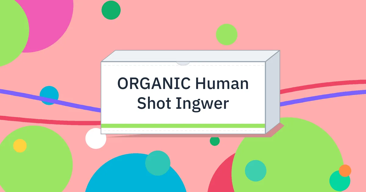Symbolbild: Packung mit der Aufschrift ORGANIC Human Shot Ingwer (PZN 16023730) – Verfügbarkeit und Bezug in Apotheken in Frankfurt am Main