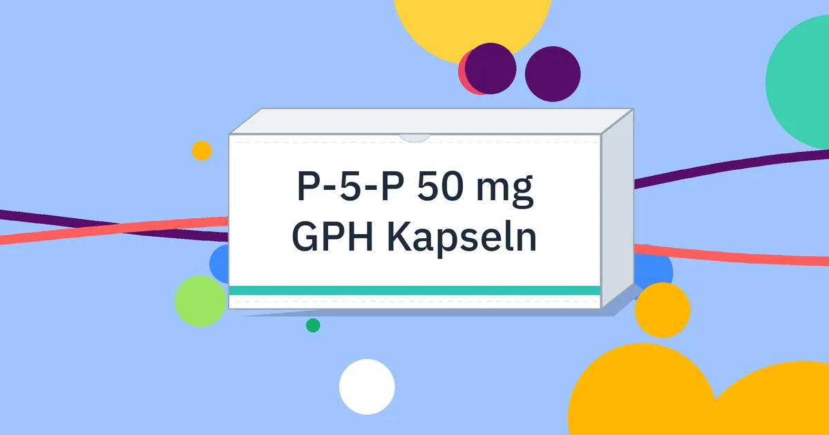 Symbolbild: Packung mit der Aufschrift P-5-P 50 mg GPH Kapseln (PZN 16935313) – Verfügbarkeit und Bezug in Apotheken in Frankfurt am Main