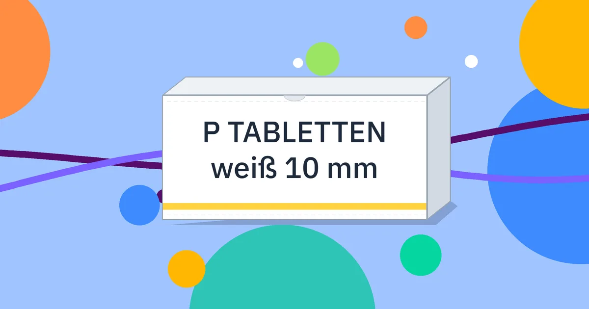 Symbolbild: Packung mit der Aufschrift P TABLETTEN weiß 10 mm (PZN 04997450) – Verfügbarkeit und Bezug in Apotheken in Frankfurt am Main