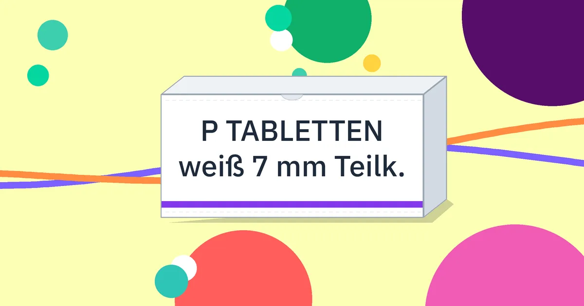 Symbolbild: Packung mit der Aufschrift P TABLETTEN weiß 7 mm Teilk. (PZN 03935671) – Verfügbarkeit und Bezug in Apotheken in Frankfurt am Main