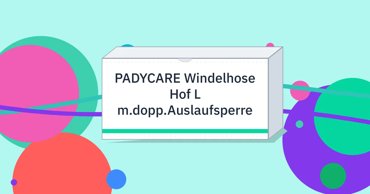Symbolbild: Packung mit der Aufschrift PADYCARE Windelhose Hof L m.dopp.Auslaufsperre (PZN 08811519) – Verfügbarkeit und Bezug in Apotheken in Frankfurt am Main