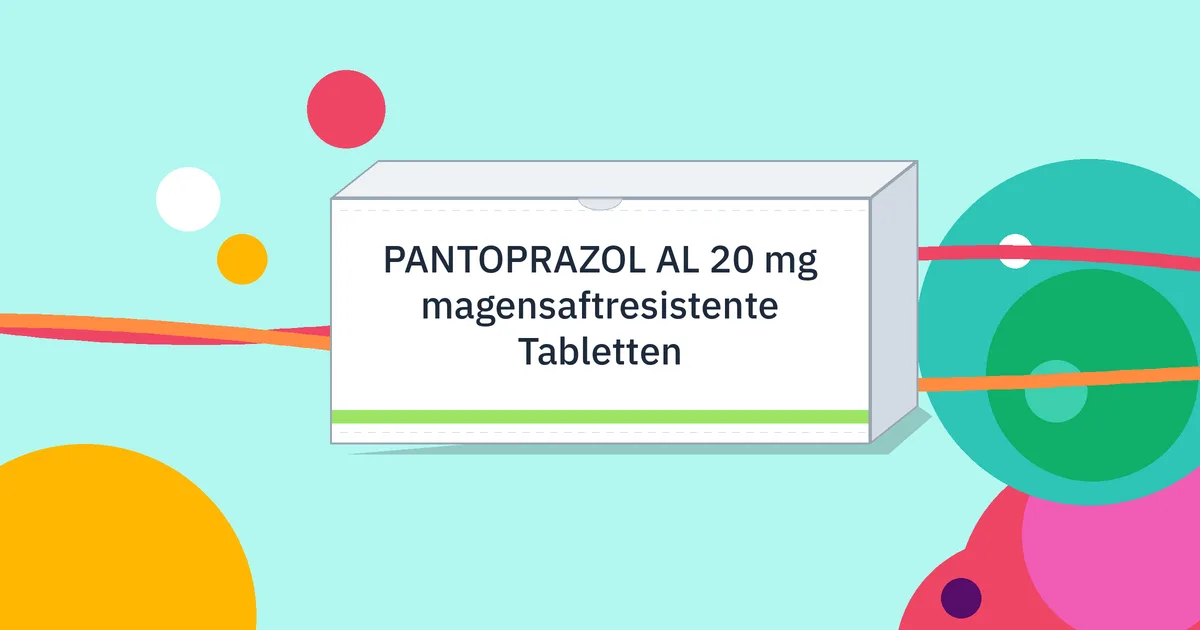 Symbolbild: Packung mit der Aufschrift PANTOPRAZOL AL 20 mg magensaftresistente Tabletten (PZN 01249173) – Verfügbarkeit und Bezug in Apotheken in Frankfurt am Main