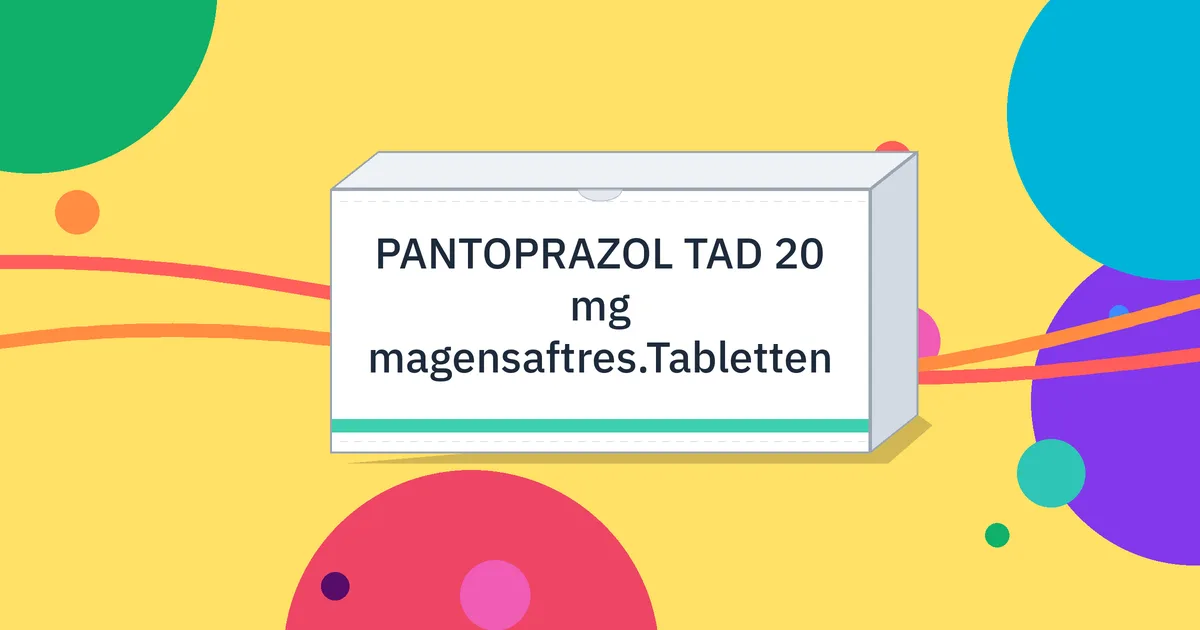 Symbolbild: Packung mit der Aufschrift PANTOPRAZOL TAD 20 mg magensaftres.Tabletten (PZN 07362686) – Verfügbarkeit und Bezug in Apotheken in Frankfurt am Main