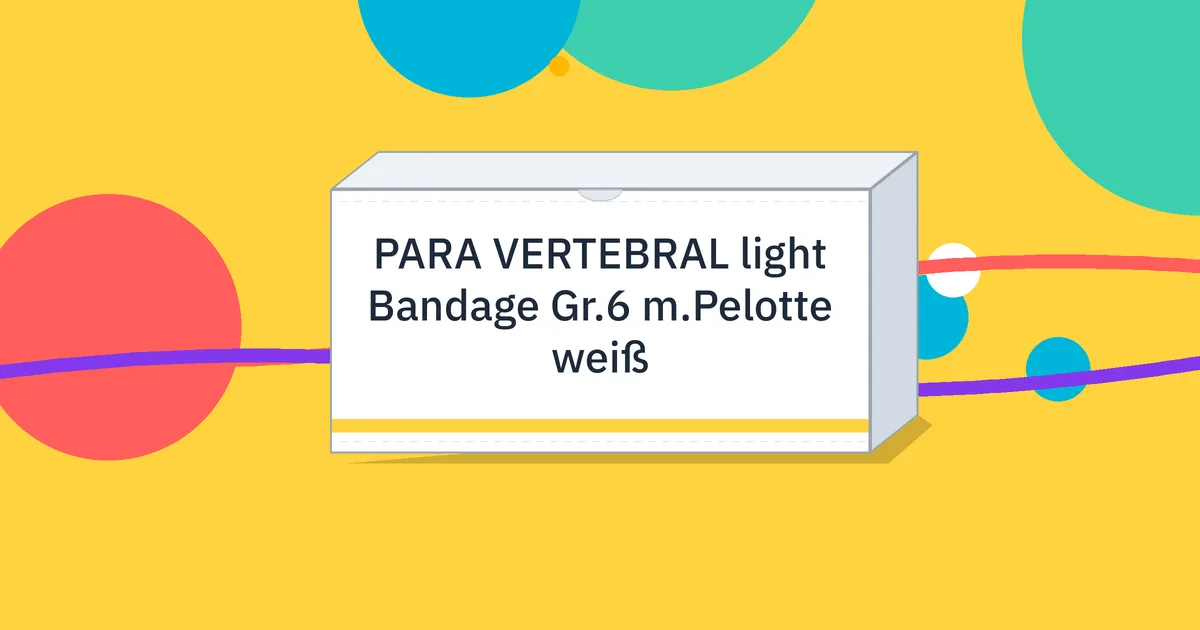 Symbolbild: Packung mit der Aufschrift PARA VERTEBRAL light Bandage Gr.6 m.Pelotte weiß (PZN 10003956) – Verfügbarkeit und Bezug in Apotheken in Frankfurt am Main