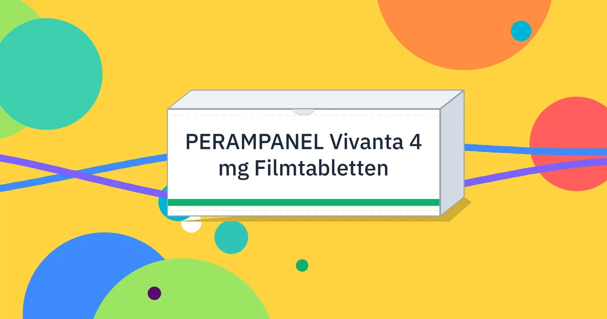 Symbolbild: Packung mit der Aufschrift PERAMPANEL Vivanta 4 mg Filmtabletten (PZN 20600535) – Verfügbarkeit und Bezug in Apotheken in Frankfurt am Main