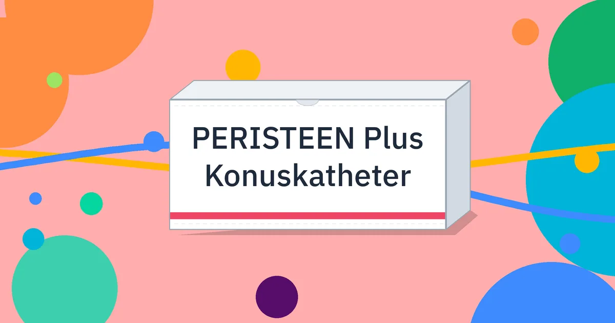 Symbolbild: Packung mit der Aufschrift PERISTEEN Plus Konuskatheter (PZN 17179440) – Verfügbarkeit und Bezug in Apotheken in Frankfurt am Main