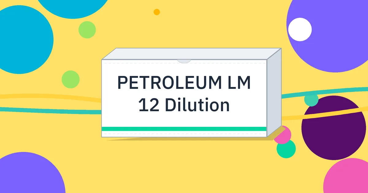 Symbolbild: Packung mit der Aufschrift PETROLEUM LM 12 Dilution (PZN 02603228) – Verfügbarkeit und Bezug in Apotheken in Frankfurt am Main