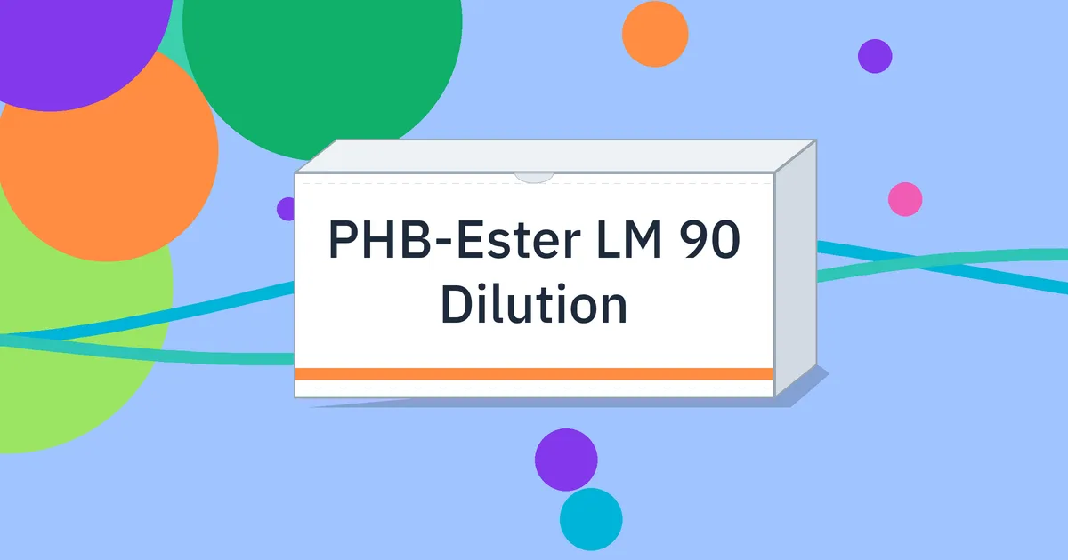 Symbolbild: Packung mit der Aufschrift PHB-Ester LM 90 Dilution (PZN 12978395) – Verfügbarkeit und Bezug in Apotheken in Frankfurt am Main