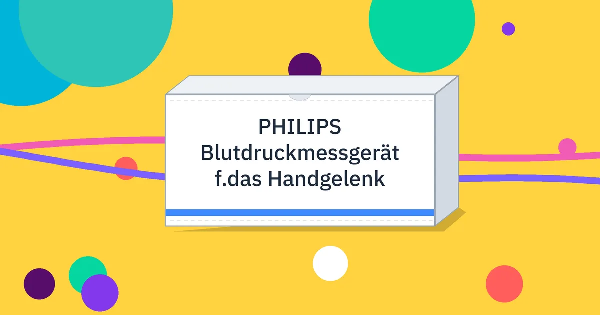 Symbolbild: Packung mit der Aufschrift PHILIPS Blutdruckmessgerät f.das Handgelenk (PZN 10280199) – Verfügbarkeit und Bezug in Apotheken in Frankfurt am Main
