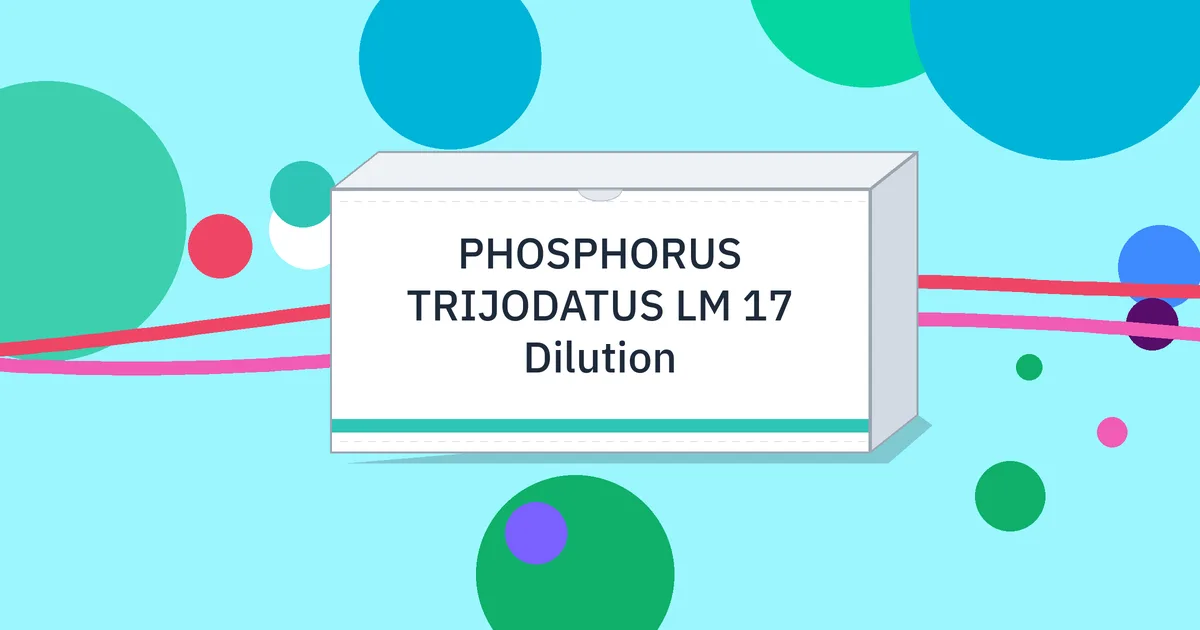 Symbolbild: Packung mit der Aufschrift PHOSPHORUS TRIJODATUS LM 17 Dilution (PZN 13034928) – Verfügbarkeit und Bezug in Apotheken in Frankfurt am Main