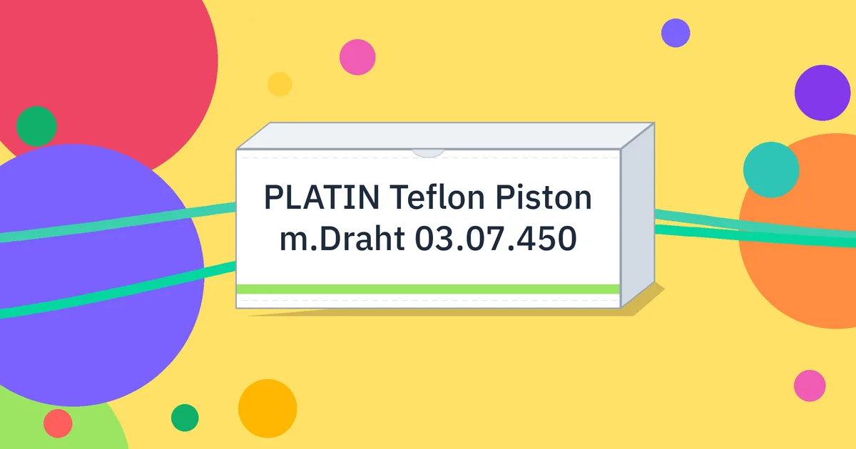 Symbolbild: Packung mit der Aufschrift PLATIN Teflon Piston m.Draht 03.07.450 (PZN 00184388) – Verfügbarkeit und Bezug in Apotheken in Frankfurt am Main