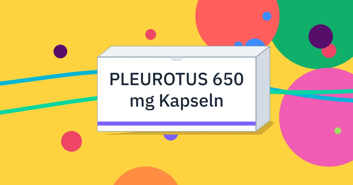Symbolbild: Packung mit der Aufschrift PLEUROTUS 650 mg Kapseln (PZN 17510403) – Verfügbarkeit und Bezug in Apotheken in Frankfurt am Main