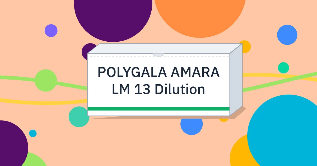Symbolbild: Packung mit der Aufschrift POLYGALA AMARA LM 13 Dilution (PZN 13661476) – Verfügbarkeit und Bezug in Apotheken in Frankfurt am Main