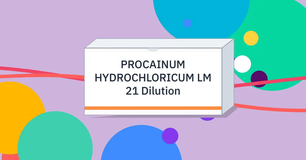 Symbolbild: Packung mit der Aufschrift PROCAINUM HYDROCHLORICUM LM 21 Dilution (PZN 13668544) – Verfügbarkeit und Bezug in Apotheken in Frankfurt am Main