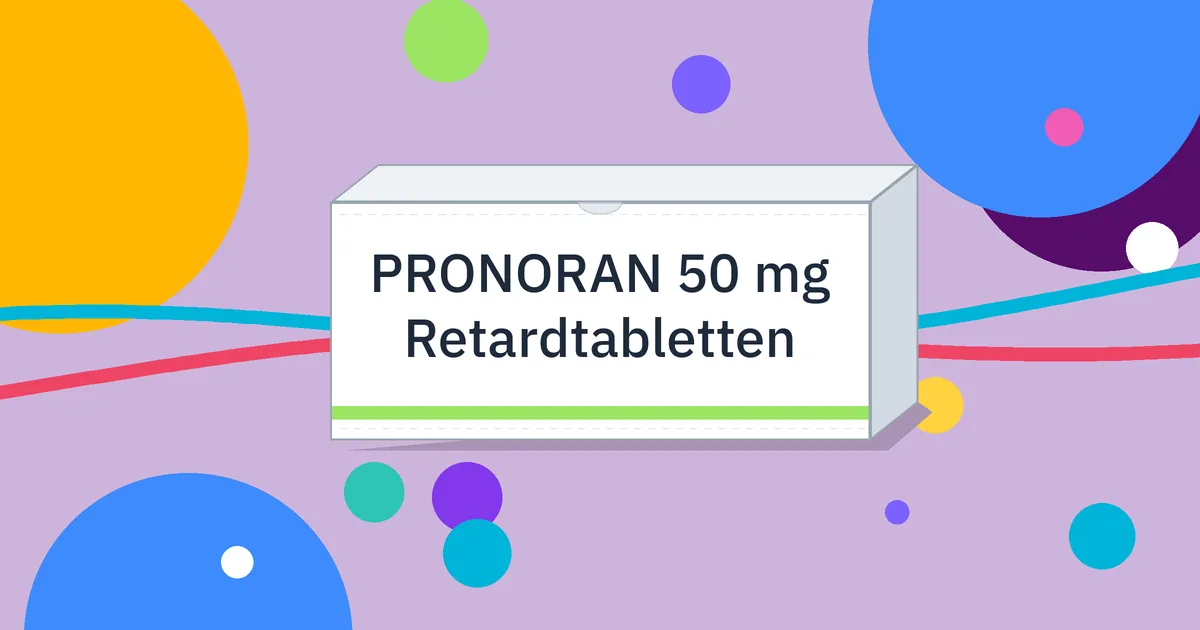 Symbolbild: Packung mit der Aufschrift PRONORAN 50 mg Retardtabletten (PZN 16536286) – Verfügbarkeit und Bezug in Apotheken in Frankfurt am Main