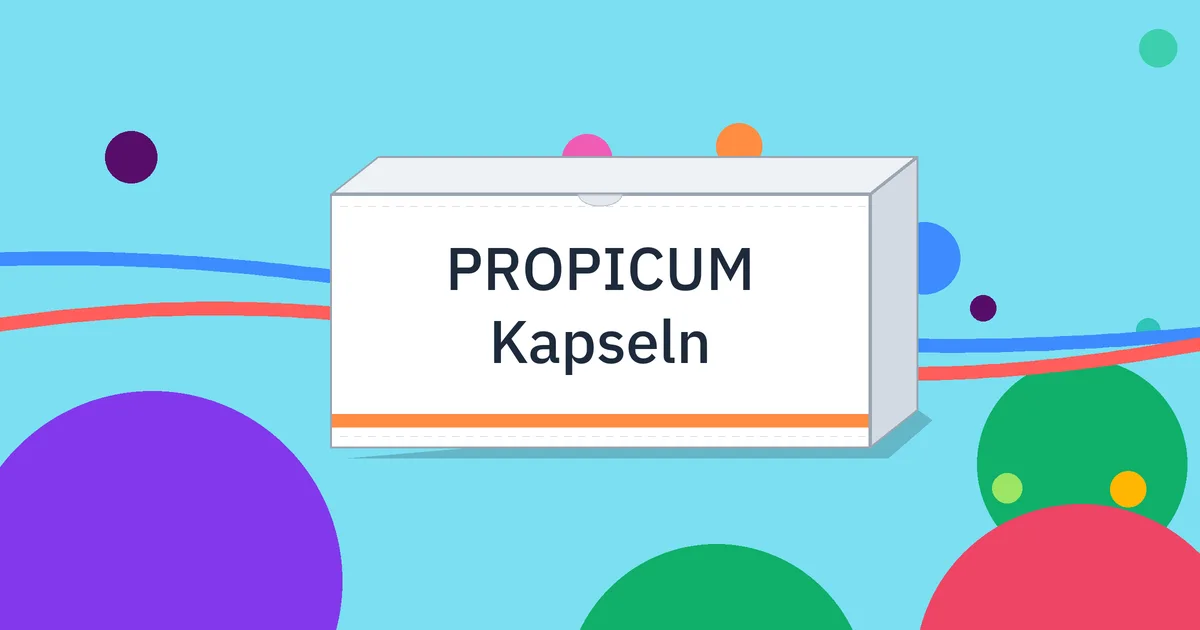 Symbolbild: Packung mit der Aufschrift PROPICUM Kapseln (PZN 11527124) – Verfügbarkeit und Bezug in Apotheken in Frankfurt am Main