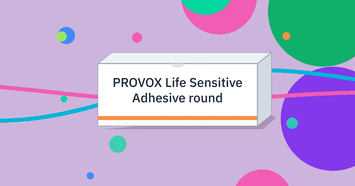 Symbolbild: Packung mit der Aufschrift PROVOX Life Sensitive Adhesive round (PZN 19625398) – Verfügbarkeit und Bezug in Apotheken in Frankfurt am Main