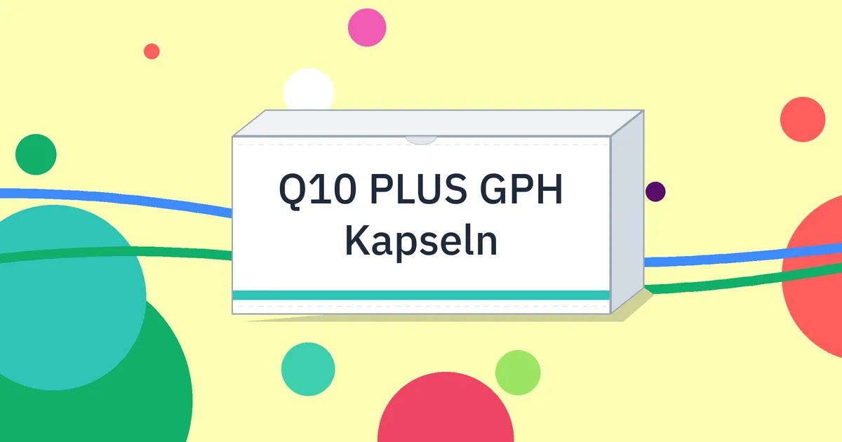Symbolbild: Packung mit der Aufschrift Q10 PLUS GPH Kapseln (PZN 15614021) – Verfügbarkeit und Bezug in Apotheken in Frankfurt am Main
