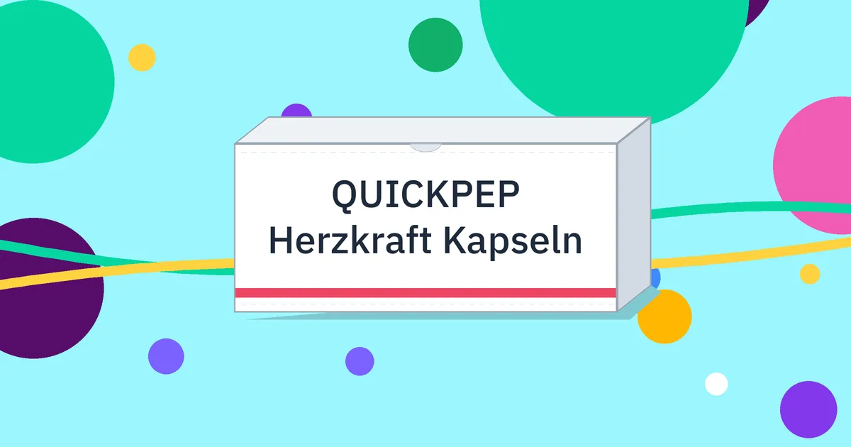 Symbolbild: Packung mit der Aufschrift QUICKPEP Herzkraft Kapseln (PZN 18704888) – Verfügbarkeit und Bezug in Apotheken in Frankfurt am Main