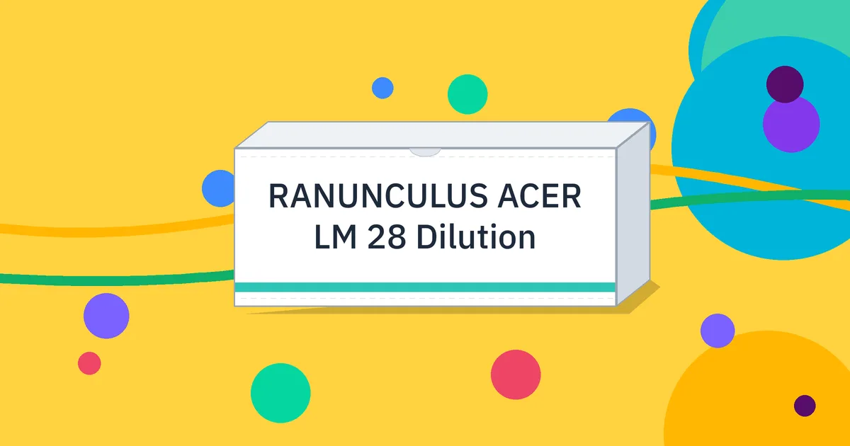 Symbolbild: Packung mit der Aufschrift RANUNCULUS ACER LM 28 Dilution (PZN 13675685) – Verfügbarkeit und Bezug in Apotheken in Frankfurt am Main