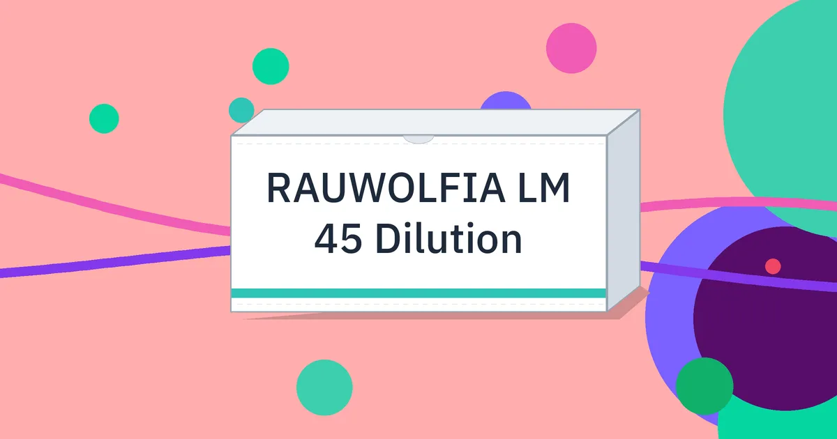 Symbolbild: Packung mit der Aufschrift RAUWOLFIA LM 45 Dilution (PZN 13046877) – Verfügbarkeit und Bezug in Apotheken in Frankfurt am Main