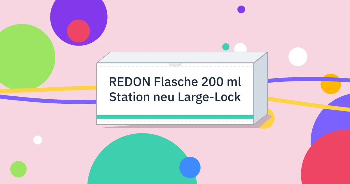 Symbolbild: Packung mit der Aufschrift REDON Flasche 200 ml Station neu Large-Lock (PZN 14305915) – Verfügbarkeit und Bezug in Apotheken in Frankfurt am Main
