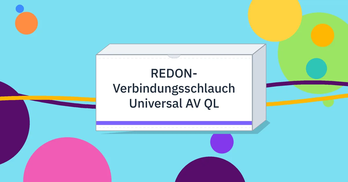Symbolbild: Packung mit der Aufschrift REDON-Verbindungsschlauch Universal AV QL (PZN 17485639) – Verfügbarkeit und Bezug in Apotheken in Frankfurt am Main