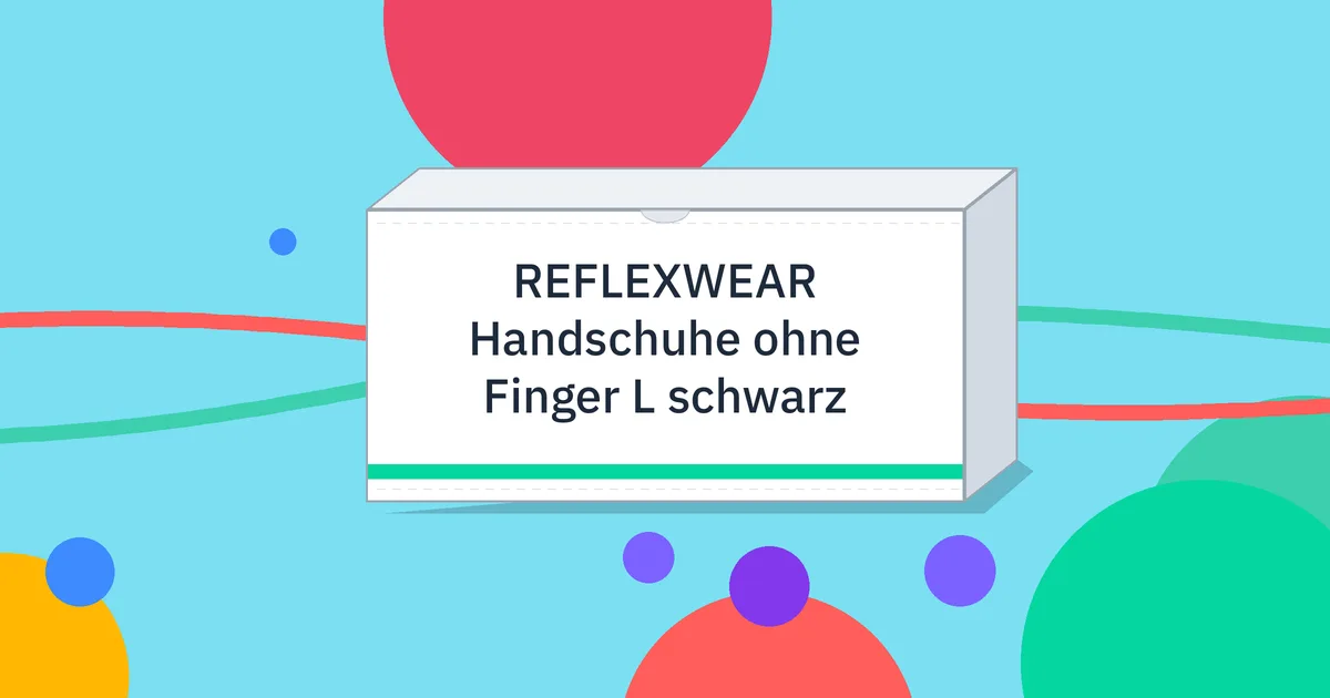 Symbolbild: Packung mit der Aufschrift REFLEXWEAR Handschuhe ohne Finger L schwarz (PZN 15736221) – Verfügbarkeit und Bezug in Apotheken in Frankfurt am Main