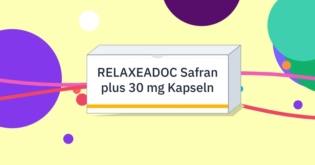 Symbolbild: Packung mit der Aufschrift RELAXEADOC Safran plus 30 mg Kapseln (PZN 13974620) – Verfügbarkeit und Bezug in Apotheken in Frankfurt am Main