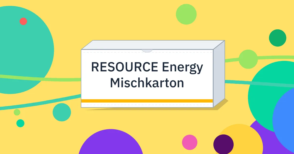 Symbolbild: Packung mit der Aufschrift RESOURCE Energy Mischkarton (PZN 05526818) – Verfügbarkeit und Bezug in Apotheken in Frankfurt am Main