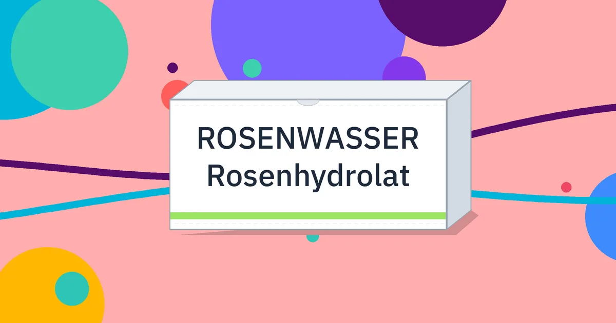 Symbolbild: Packung mit der Aufschrift ROSENWASSER Rosenhydrolat (PZN 20218681) – Verfügbarkeit und Bezug in Apotheken in Frankfurt am Main