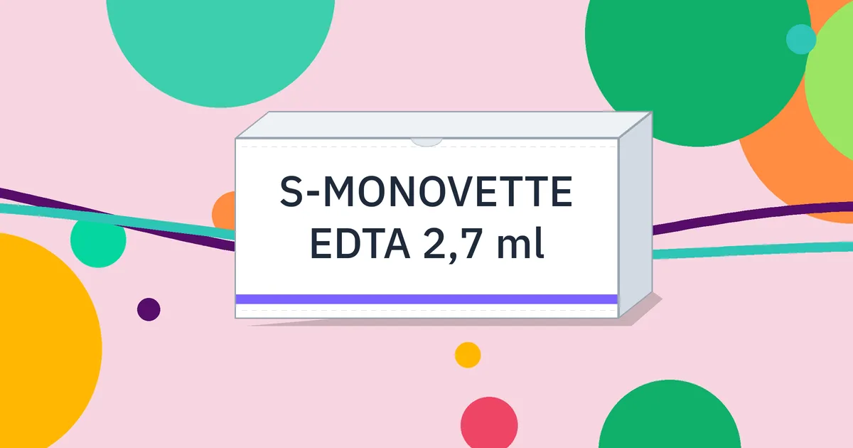 Symbolbild: Packung mit der Aufschrift S-MONOVETTE EDTA 2,7 ml (PZN 10259851) – Verfügbarkeit und Bezug in Apotheken in Frankfurt am Main